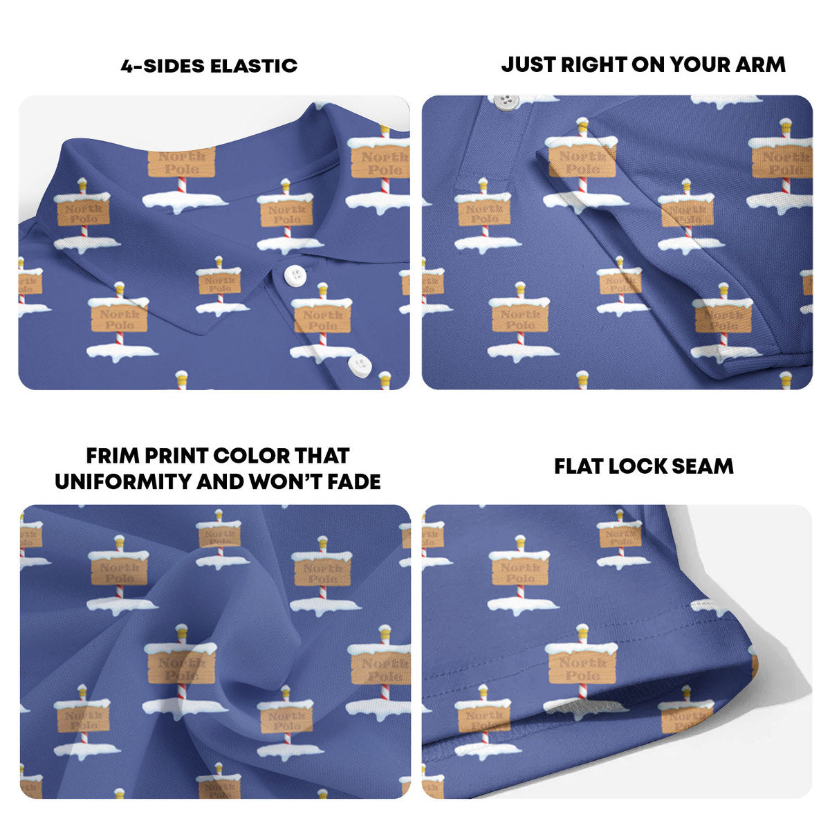 Blue North Pole Christmas - Golf Polo Shirt – Gerbera Prints