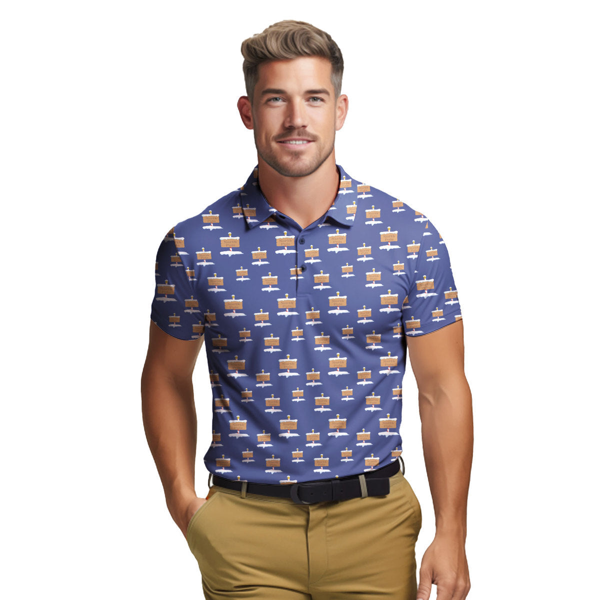 Blue North Pole Christmas - Golf Polo Shirt – Gerbera Prints