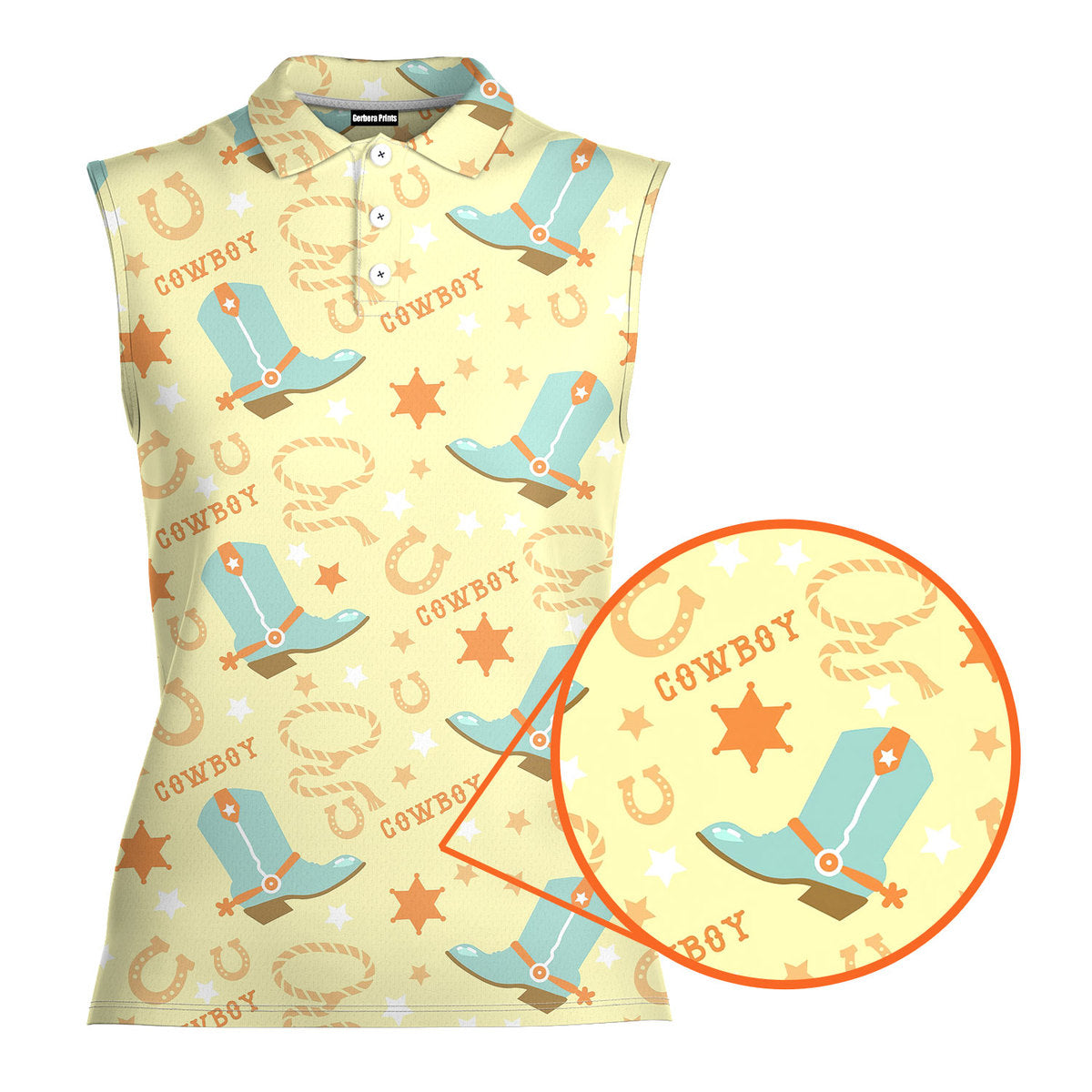 Cowboys Rodeo - Ladies Sleeveless Golf Polo Shirt – Gerbera Prints