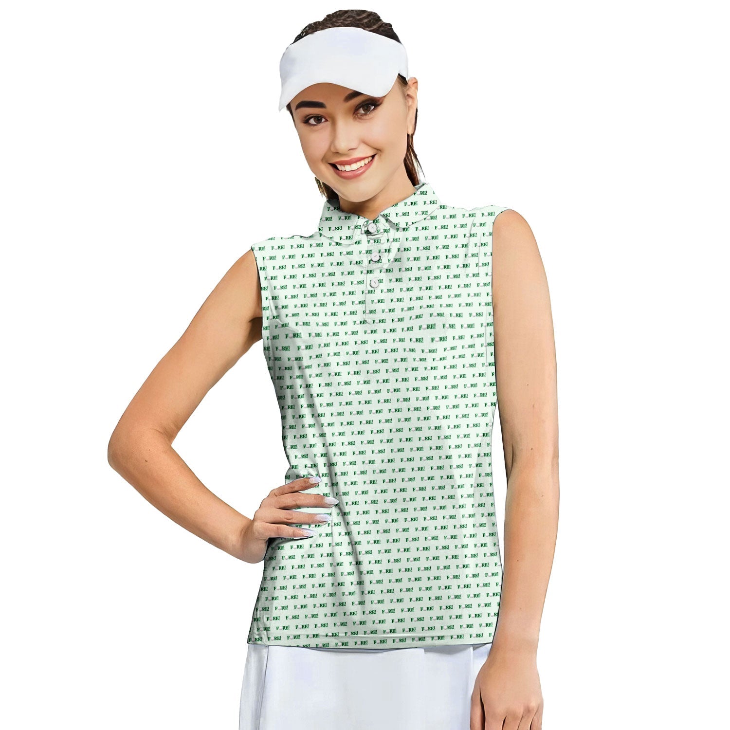 Fore! - Ladies Sleeveless Golf Polo – Gerbera Prints