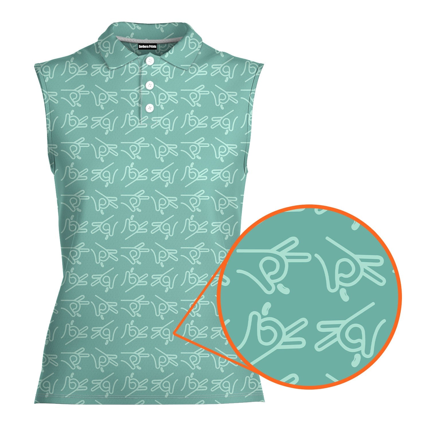 Bean Flicker - Ladies Sleeveless Golf Polo Shirt – Gerbera Prints