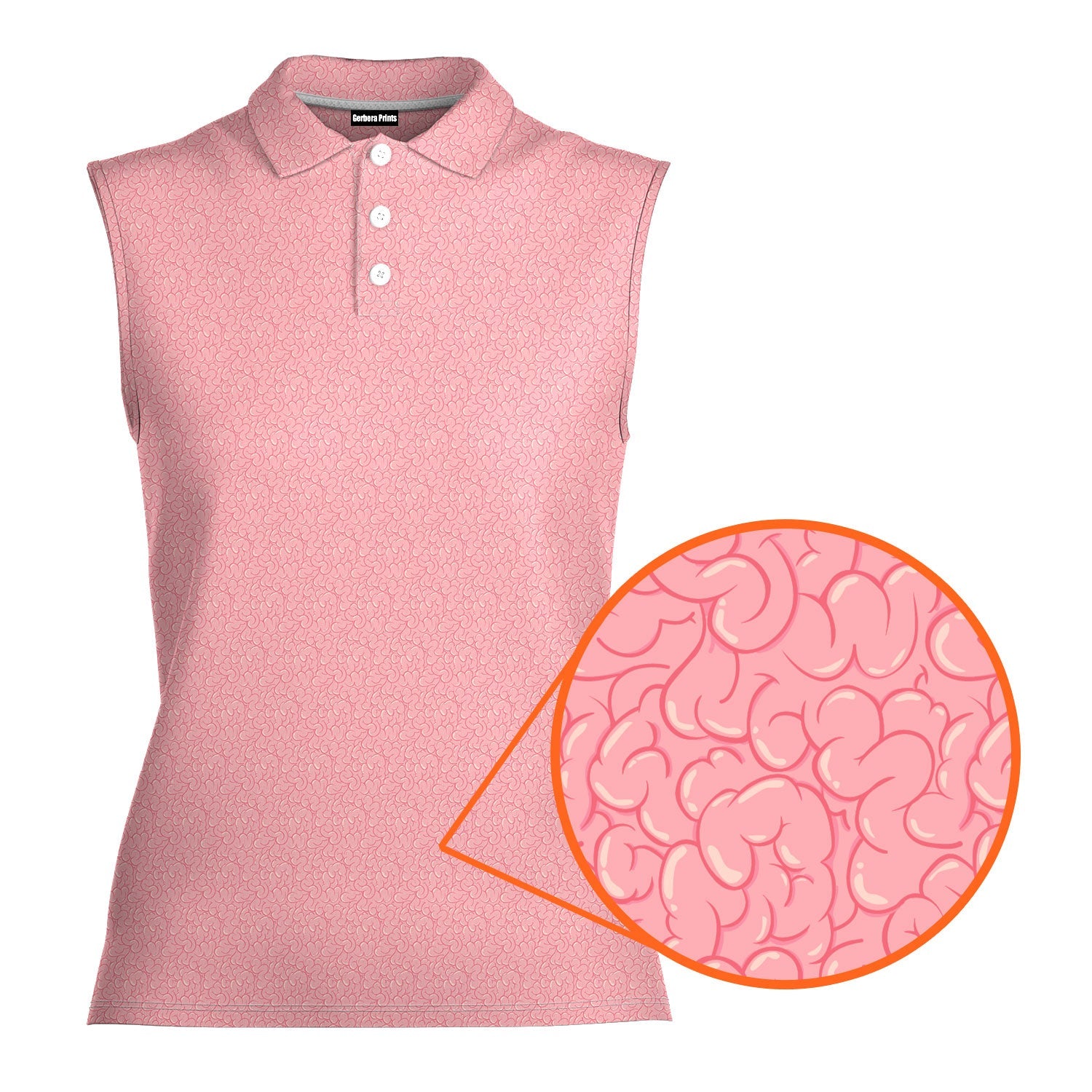 Brain Butts - Ladies Sleeveless Golf Polo Shirt, Performance Golf Shirt ...